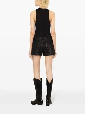 JAMES PERSE Round-neck Ribbed-knit Tank Top - Black