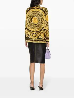 Versace Barocco-print Silk Shirt - Black