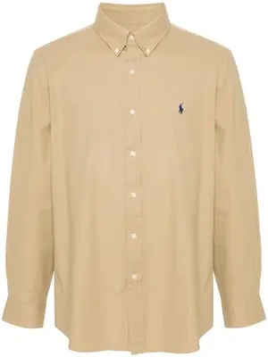 Polo Ralph Lauren Polo Pony-embroidery Stretch-cotton Shirt - Neutrals