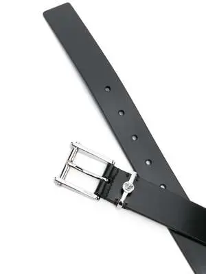 Versace Medusa Head Leather Belt - Black