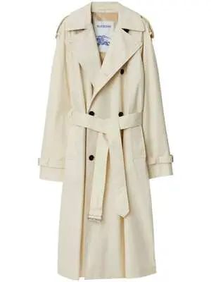 Burberry Double-breasted Cotton Trench Coat - Neutrals