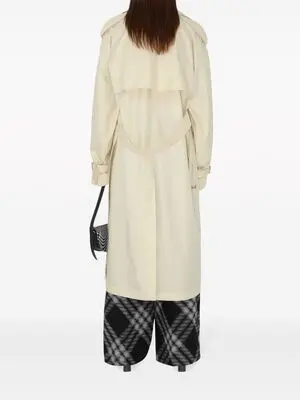 Burberry Double-breasted Cotton Trench Coat - Neutrals