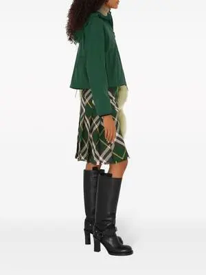 Burberry Check-pattern Wool Skirt - Green