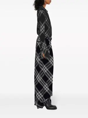 Burberry Vintage Check Wool Trousers - Black