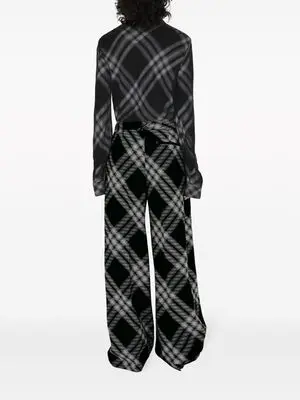 Burberry Vintage Check Wool Trousers - Black