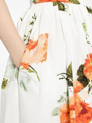 Erdem Floral-print Cotton Skirt
