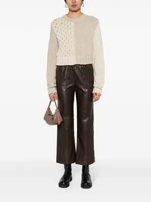 GOODIOUS Cropped Faux Leather Trousers