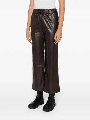 GOODIOUS Cropped Faux Leather Trousers