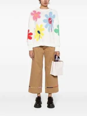MII Crochet-trim Cotton Trousers