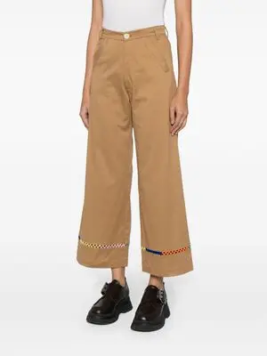 MII Crochet-trim Cotton Trousers