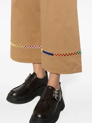 MII Crochet-trim Cotton Trousers