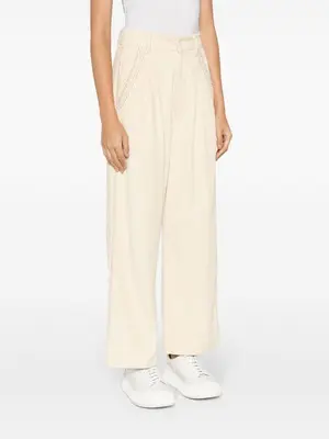 MII Hand-embroidered Cotton-corduroy Trousers
