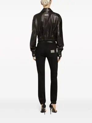 Dolce & Gabbana Logo-appliqué Leather Jacket