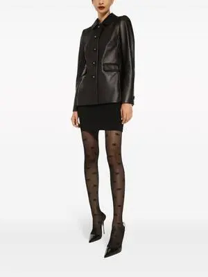 Dolce & Gabbana Button-embossed Leather Jacket