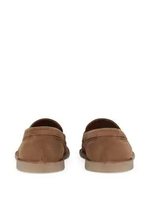 Dolce & Gabbana Logo-plaque Suede Loafers - Brown