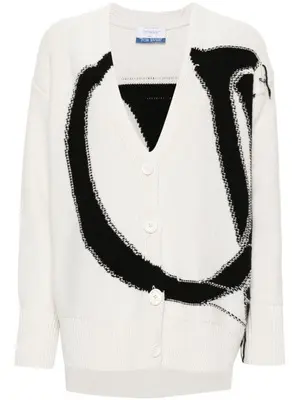Off-white Long Sleeve Cardigans For Women