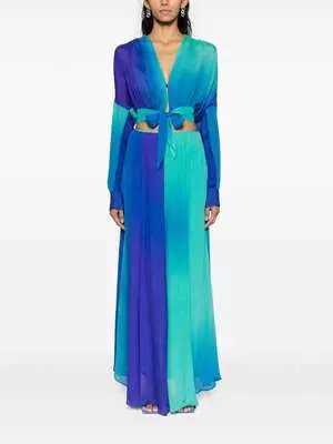 FORTE_FORTE Colour-block Pleated Maxi Skirt