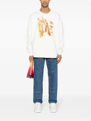 Palm Angels Logo-flame Print Sweatshirt