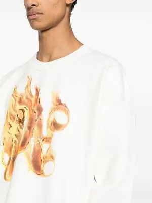 Palm Angels Logo-flame Print Sweatshirt
