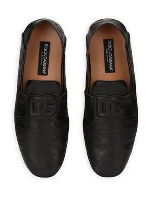 Dolce & Gabbana Embossed Crocodile Leather Loafers