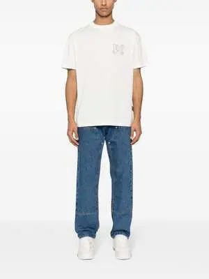 Palm Angels Logo-embossed Straight-leg Jeans - Blue