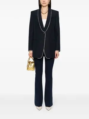 Philosophy Di Lorenzo Serafini Piped-trim Single-breasted Blazer - Blue