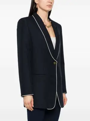 Philosophy Di Lorenzo Serafini Piped-trim Single-breasted Blazer - Blue