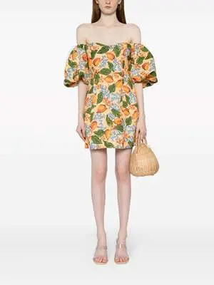 Rhode Dali Floral-print Mini Dress - Orange