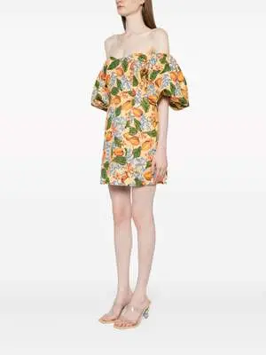 Rhode Dali Floral-print Mini Dress - Orange