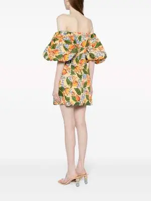 Rhode Dali Floral-print Mini Dress - Orange