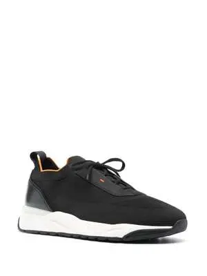 Santoni Knitted Panelled Sneakers