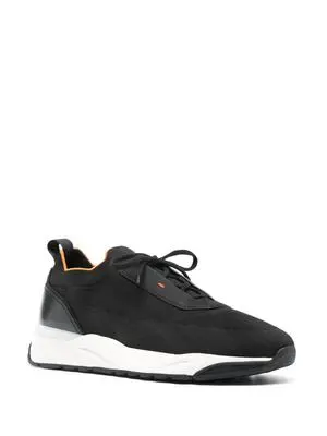Santoni Knitted Panelled Sneakers - Black