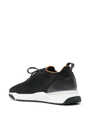 Santoni Knitted Panelled Sneakers - Black