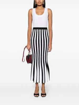 Moschino Striped Knitted Midi Skirt