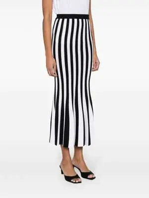 Moschino Striped Knitted Midi Skirt