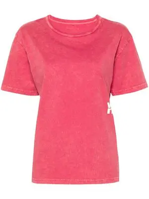 Alexander Wang Logo-print Faded-effect T-shirt - Pink
