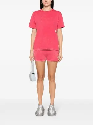Alexander Wang Logo-print Faded-effect T-shirt - Pink