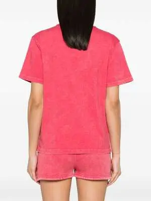 Alexander Wang Logo-print Faded-effect T-shirt - Pink
