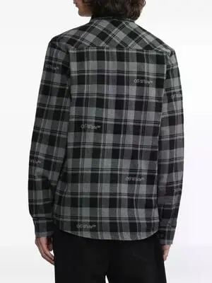 Off-White Logo-embroidered Checked Cotton Shirt