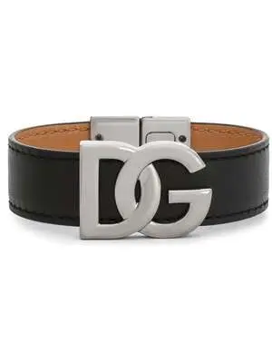 Dolce & Gabbana Logo Leather Bracelet - Black