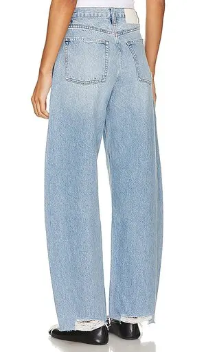 GRLFRND Paola Barrel Leg Jean In Denim - Skyline