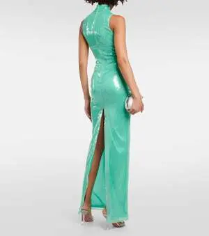 David Koma Halterneck Sequined Gown