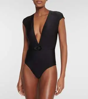 ADRIANA DEGREAS Belted Swimsuit - Black