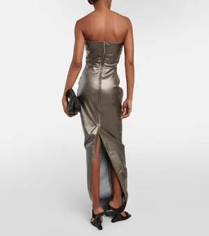 Rick Owens Lido Corset Coated Denim Gown - Grey
