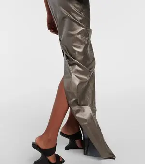 Rick Owens Lido Corset Coated Denim Gown - Grey