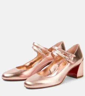 CHRISTIAN LOUBOUTIN Miss Jane Mary Jane Pumps - Beige