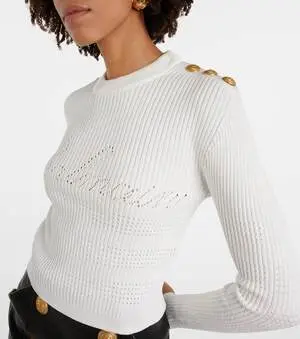 Balmain Embellished Knitted Top