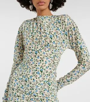 Alessandra Rich Floral Silk Minidress