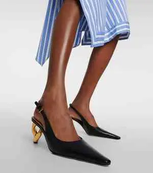 JW Anderson Chain Heel Leather Slingback Pumps