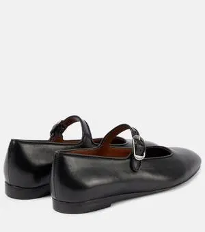 Le Monde Beryl Leather Ballet Flats - Black